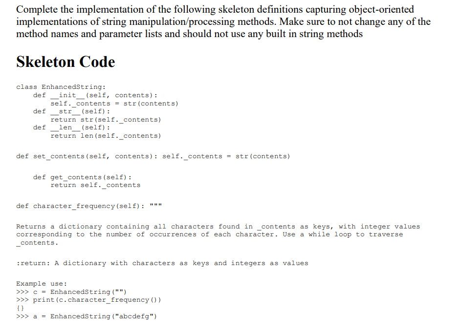 Solved Complete the implementation of the following skeleton | Chegg.com