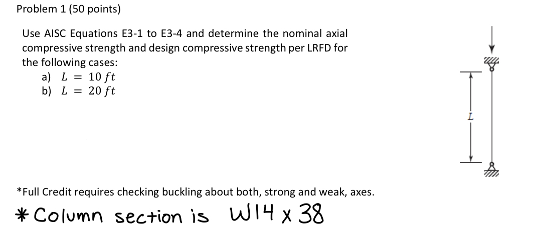 Solved Use AISC Equations E3-1 to E3-4 and determine the | Chegg.com