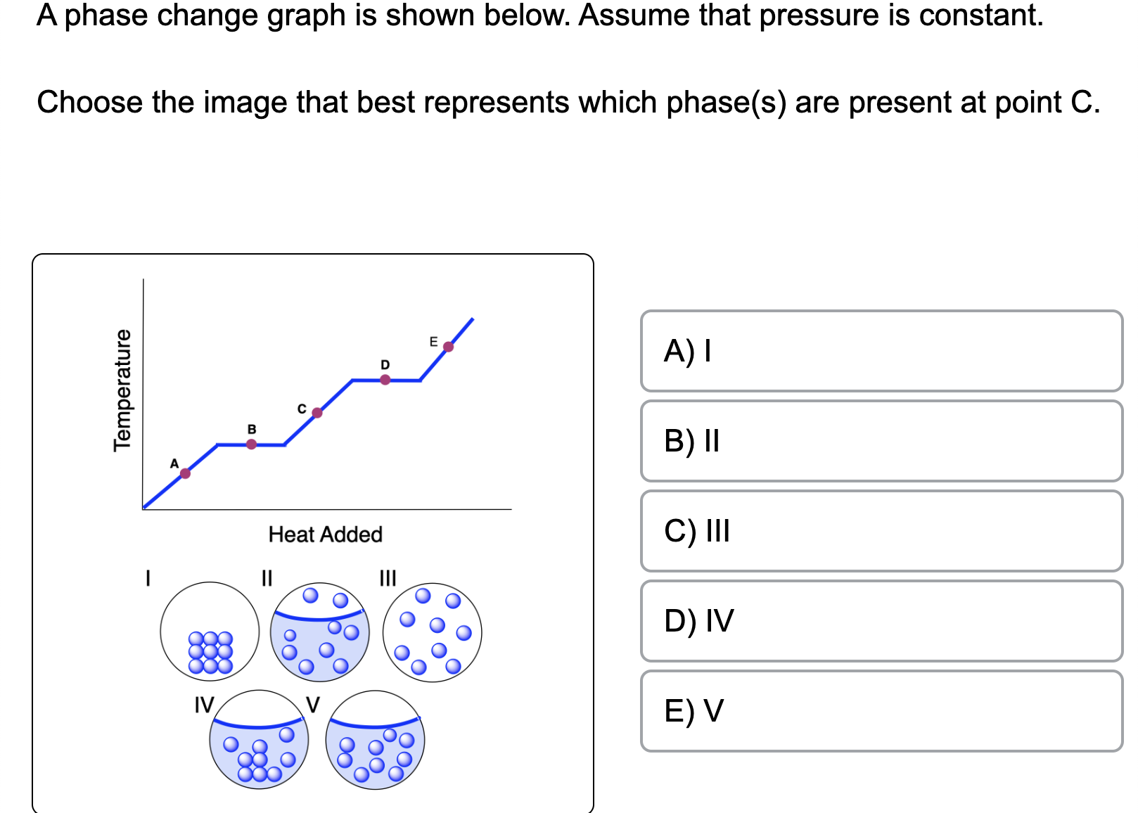 Solved A phase change graph is shown below. Assume that | Chegg.com