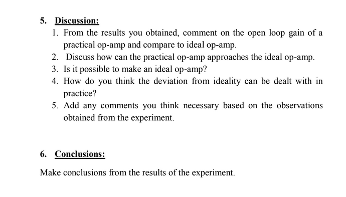Solved Figure 2. 4. Procedure Part 1. Open loop voltage gain | Chegg.com