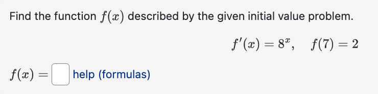 Solved Find the function f(x) described by the given initial | Chegg.com