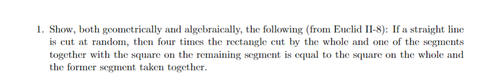 Solved 1. Show, both geometrically and algebraically, the | Chegg.com