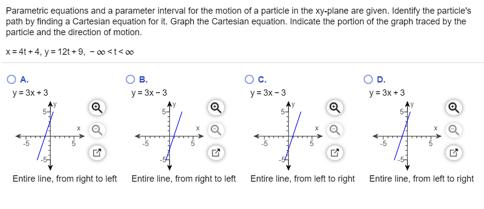 Solved Parametric equations and a parameter interval for the | Chegg.com