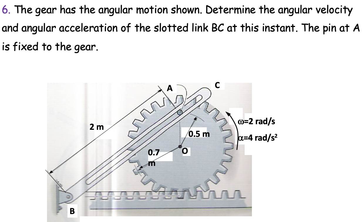 Solved 6. The gear has the angular motion shown. Determine | Chegg.com