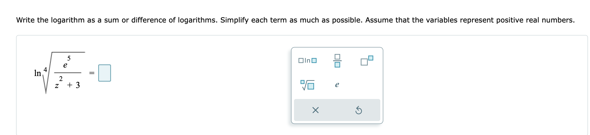 Solved Write the logarithm as a sum or difference of | Chegg.com
