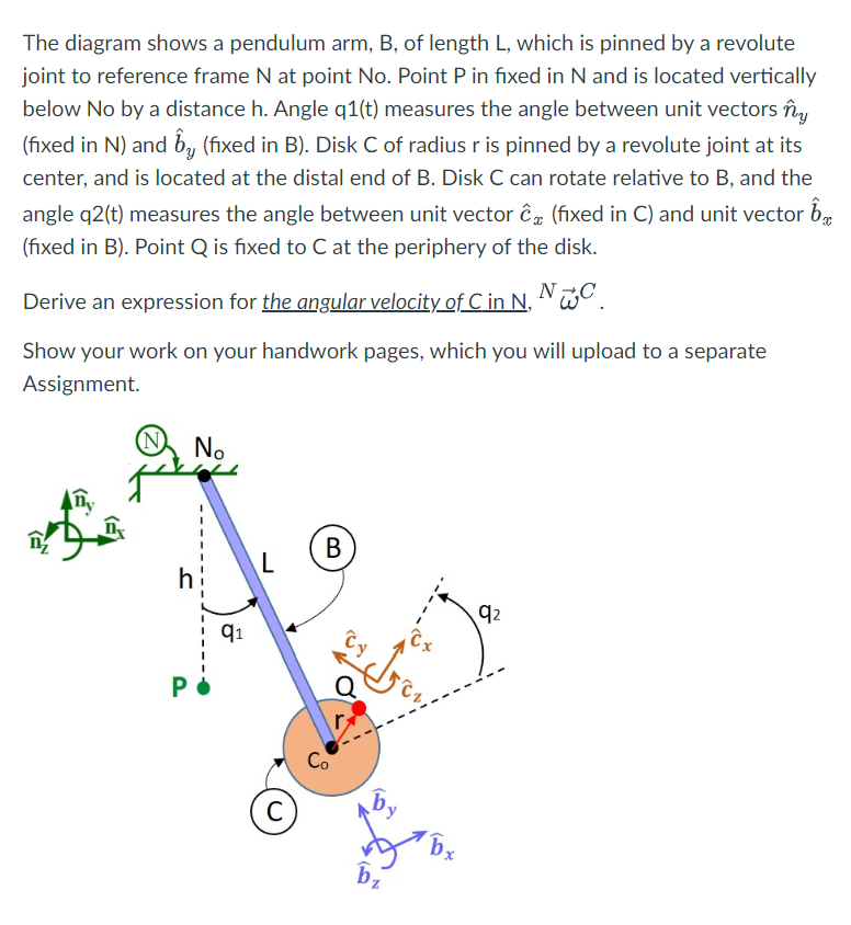 Solved The diagram shows a pendulum arm, B, of length L, | Chegg.com