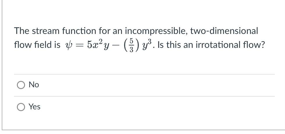 Solved The stream function for an incompressible, | Chegg.com