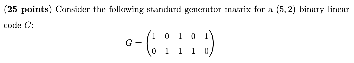 Solved (25 points) Consider the following standard generator | Chegg.com