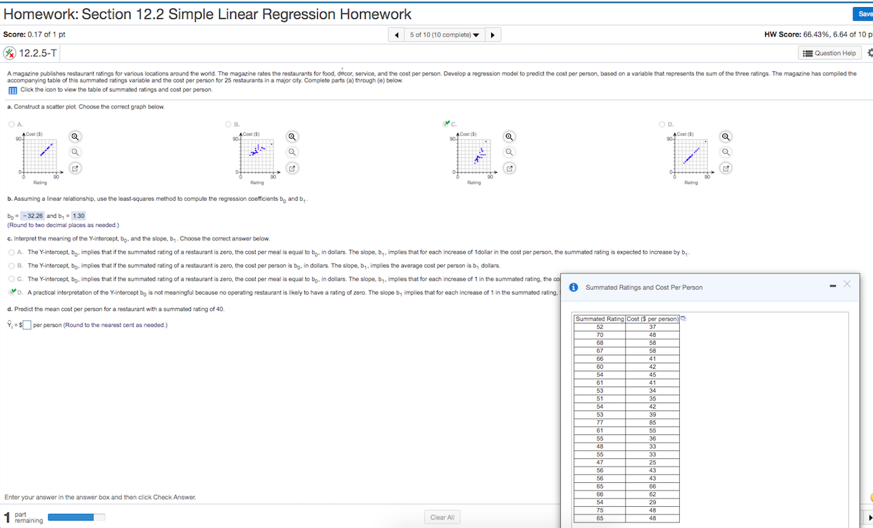 Solved Homework: Section 12.2 Simple Linear Regression | Chegg.com