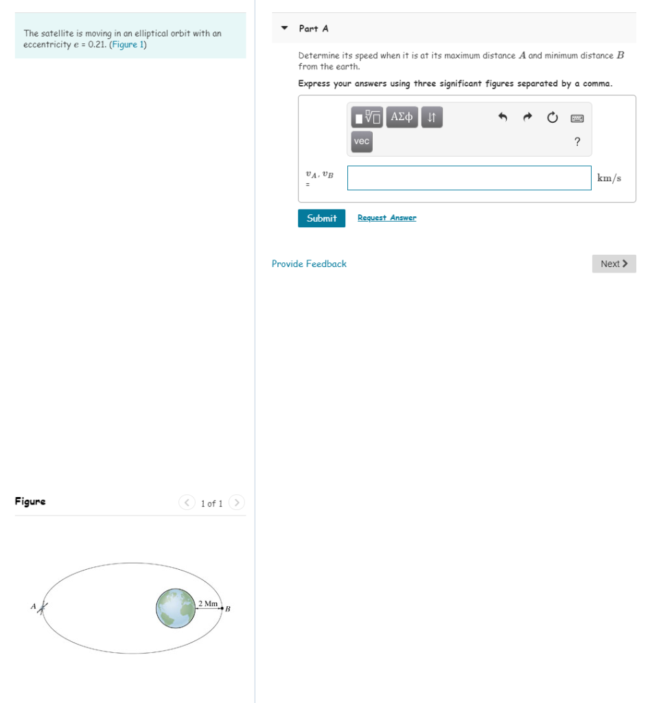 Solved Part A The satellite is moving in an elliptical orbit | Chegg.com