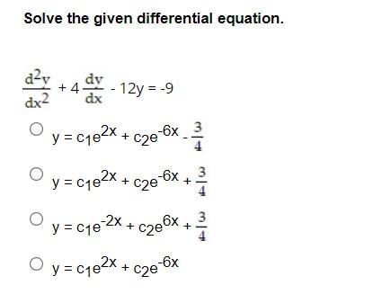 Solved Solve the given differential equation. | Chegg.com