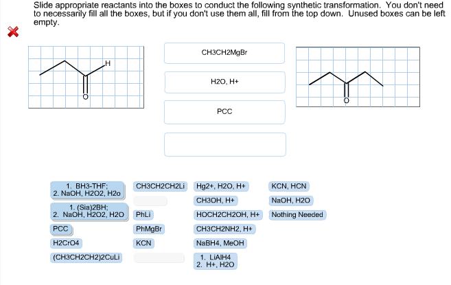 Solved Slide appropriate reactants into the boxes to conduct | Chegg.com