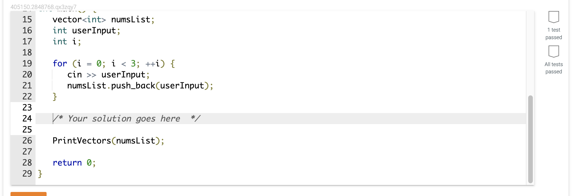 Solved Modify the existing vector's contents, by erasing the | Chegg.com