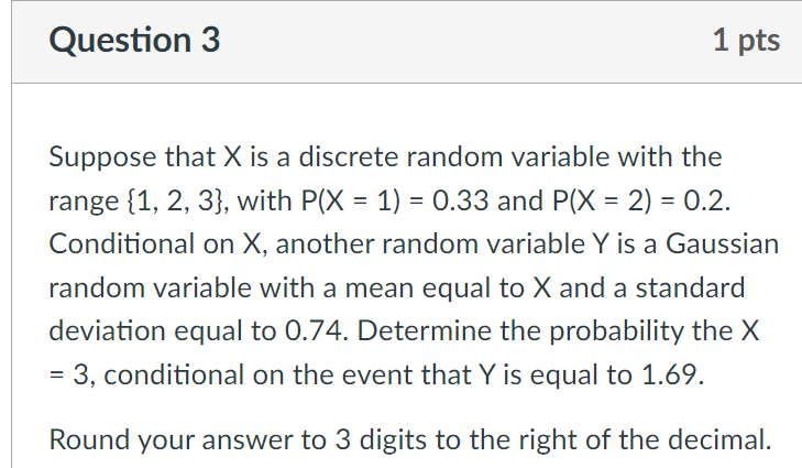 Solved Suppose that X is a discrete random variable with the | Chegg.com
