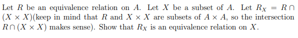 Solved Use relations, partitions, or equivalence relations | Chegg.com