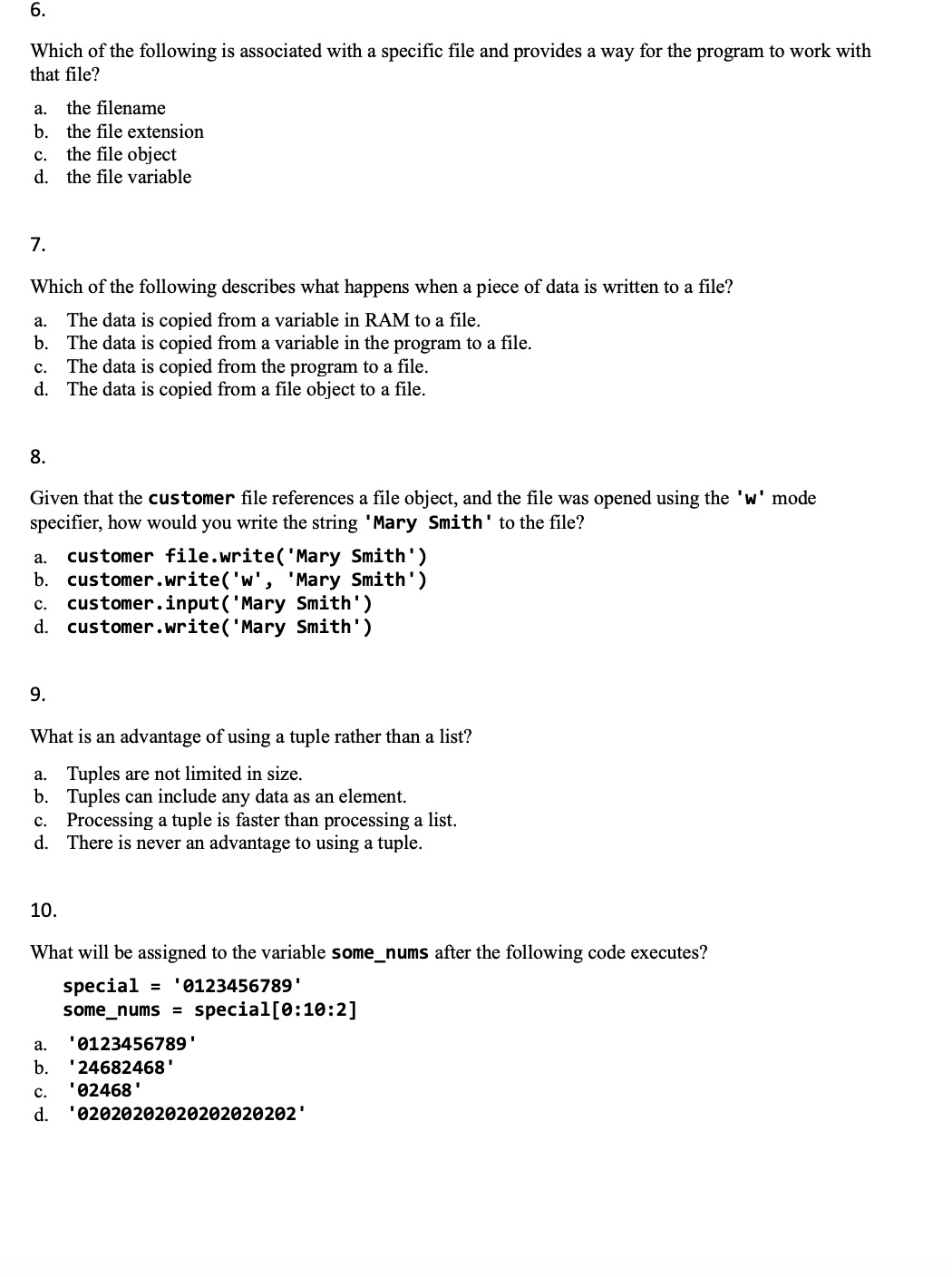 Solved Which of the following is associated with a specific | Chegg.com