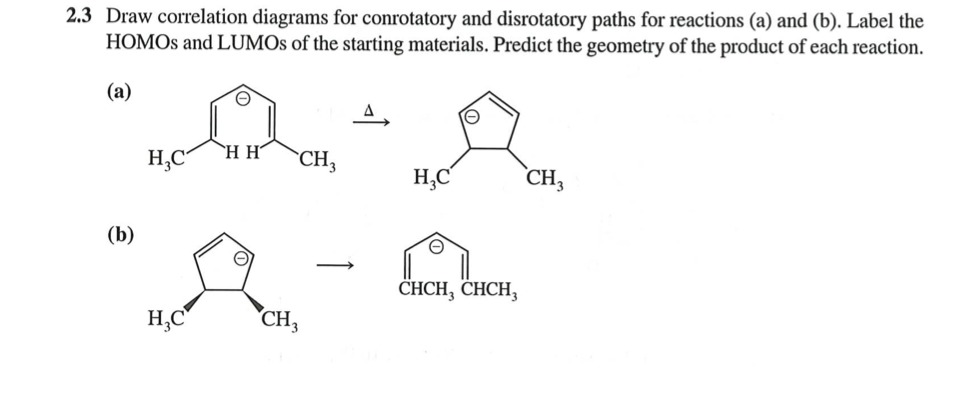 Solved 2.3 Draw correlation diagrams for conrotatory and | Chegg.com