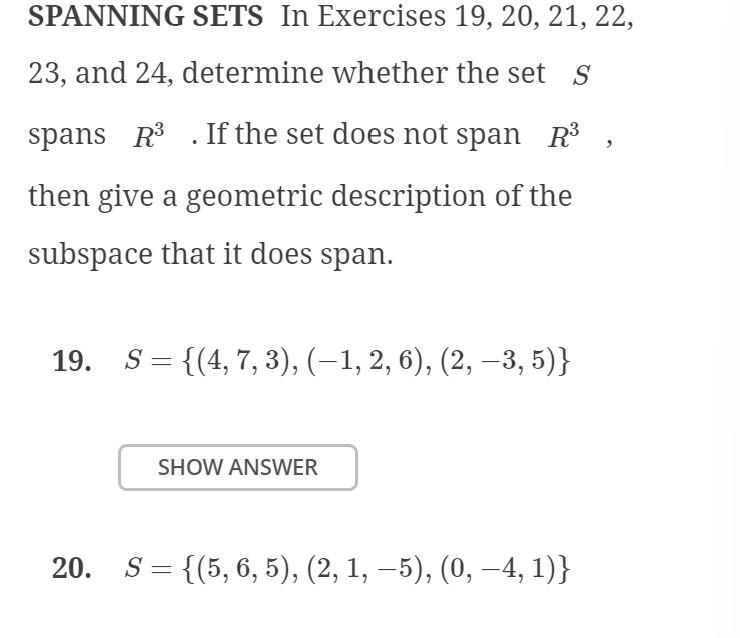 Solved SPANNING SETS In Exercises 19, 20, 21, 22, 23 , and | Chegg.com