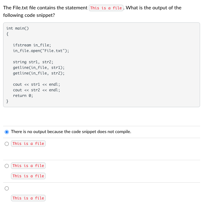 Solved The File.txt file contains the statement This is a | Chegg.com