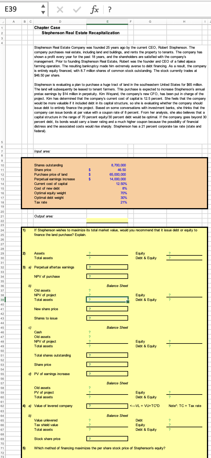 Solved Provide the formulas and answers needed to be used in | Chegg.com