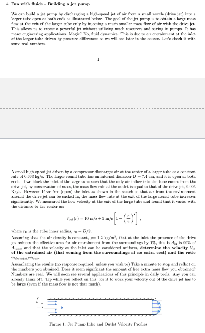 Solved 4. Fun with fluids - Building a jet pump We can build | Chegg.com