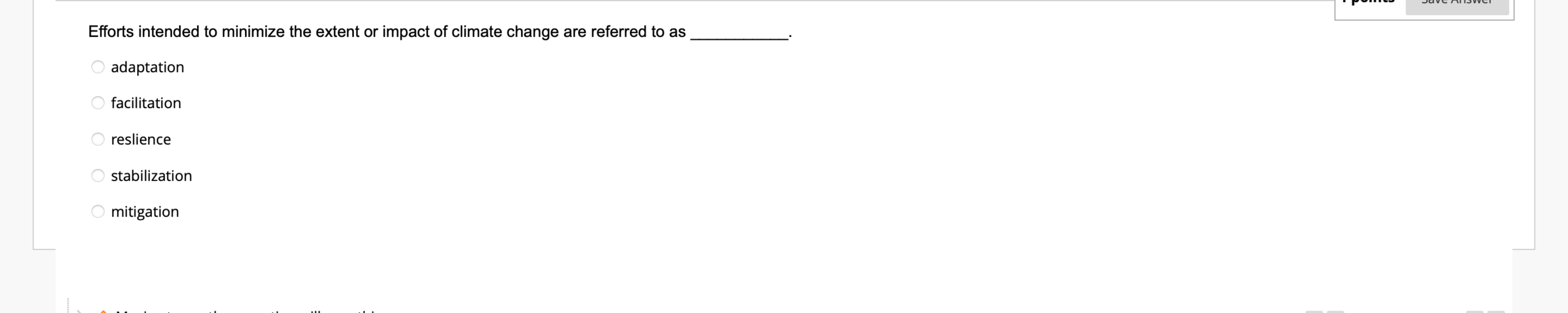 Solved Efforts intended to minimize the extent or impact of | Chegg.com