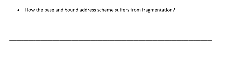 Solved How the base and bound address scheme suffers from | Chegg.com