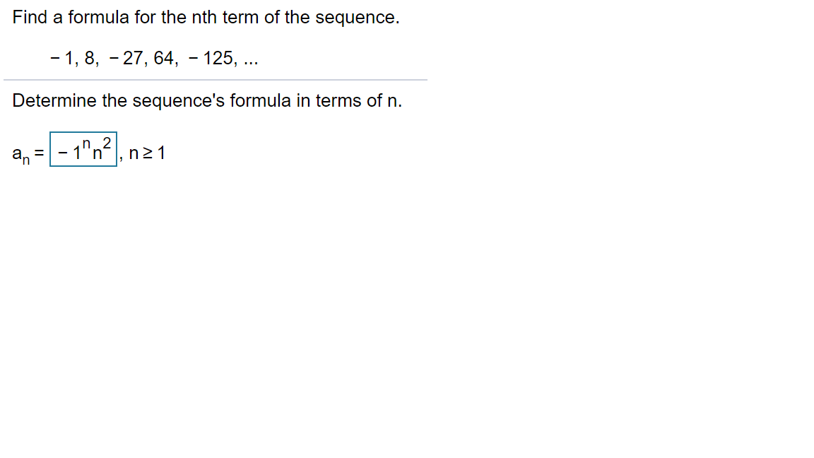 Solved Find a formula for the nth term of the sequence. - | Chegg.com