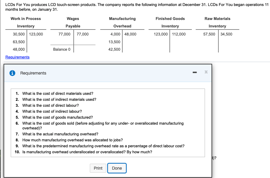 Solved LCDs For You produces LCD touch-screen products. The | Chegg.com