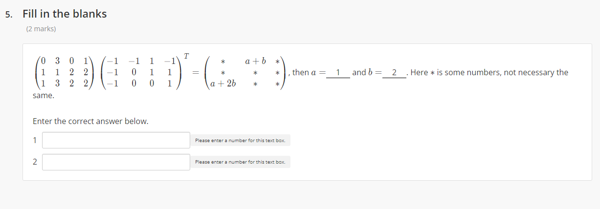 Solved 5. Fill in the blanks (2 marks) T a +6 GO! :) :) | Chegg.com