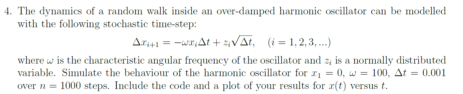 Solved a 4. The dynamics of a random walk inside an | Chegg.com