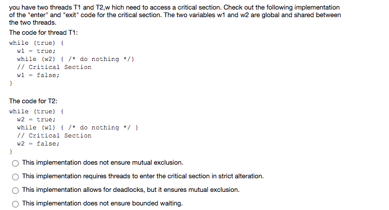 Solved you have two threads T1 and T2, which need to access | Chegg.com