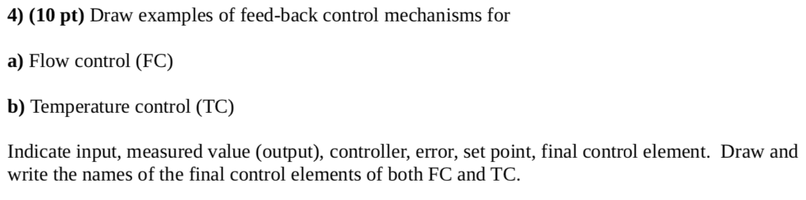 Solved 4) (10 pt) Draw examples of feed-back control | Chegg.com