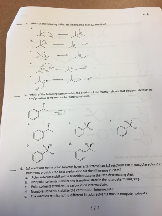 Solved Which of the following is the rate limiting step in | Chegg.com