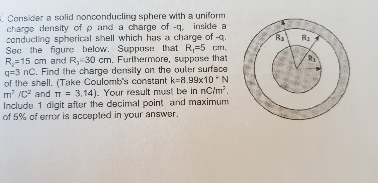 Solved R2 il Consider a solid nonconducting sphere with a | Chegg.com
