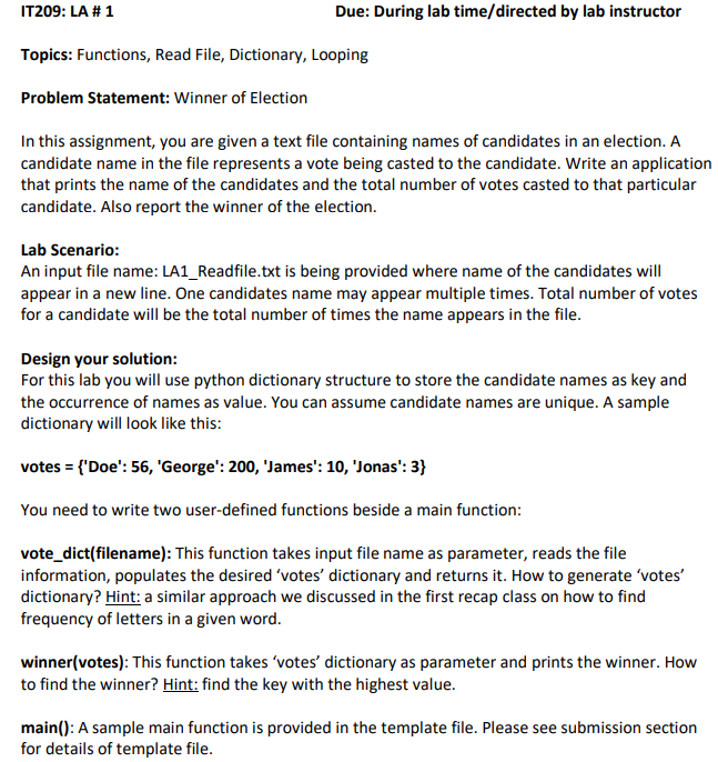 Solved IT209: LA #1 Due: During lab time/directed by lab | Chegg.com