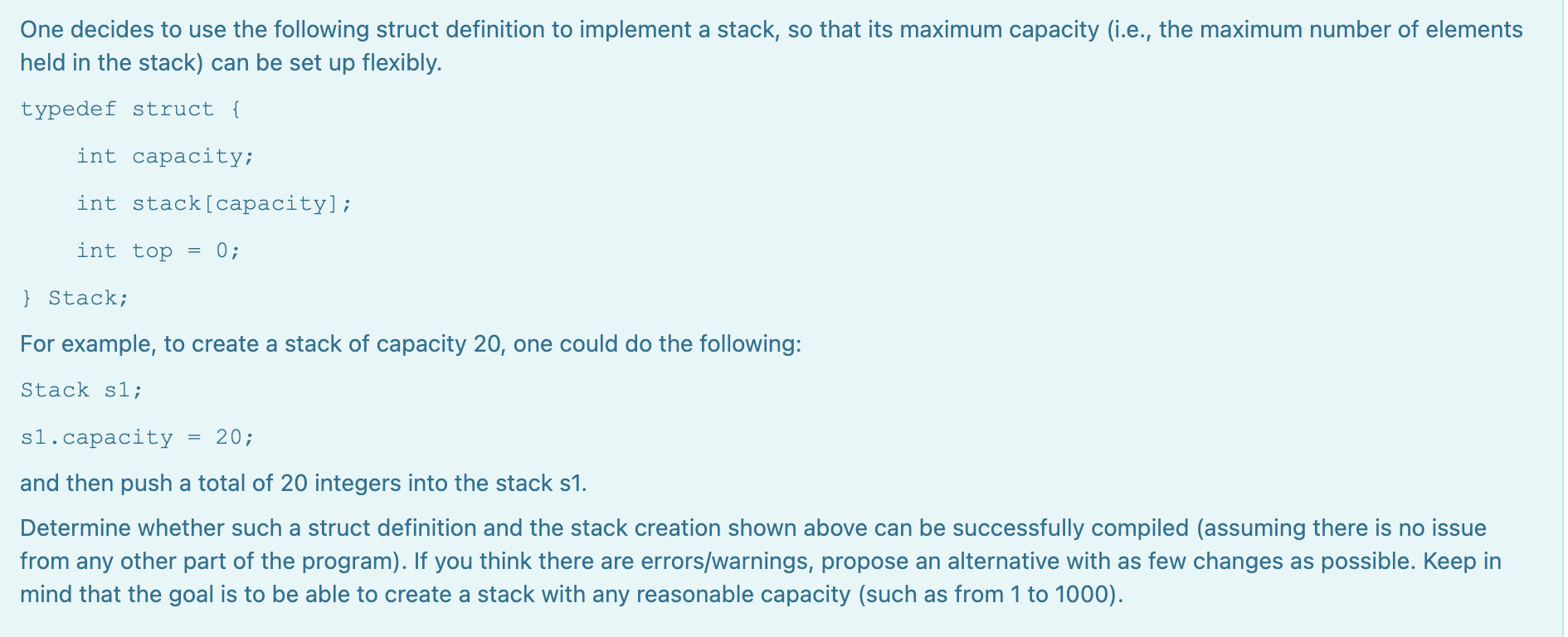 Solved One Decides To Use The Following Struct Definition To