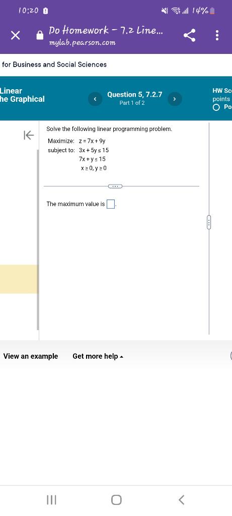 Solved Solve The Following Linear Programming Problem 