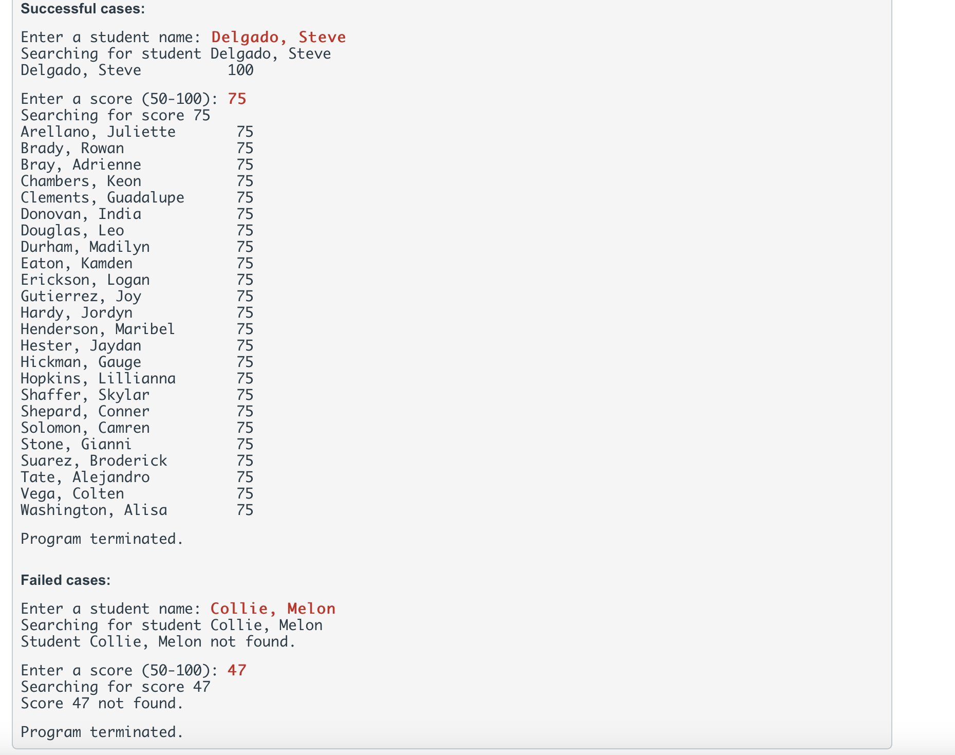 Solved Write functions to search parallel arrays for names | Chegg.com