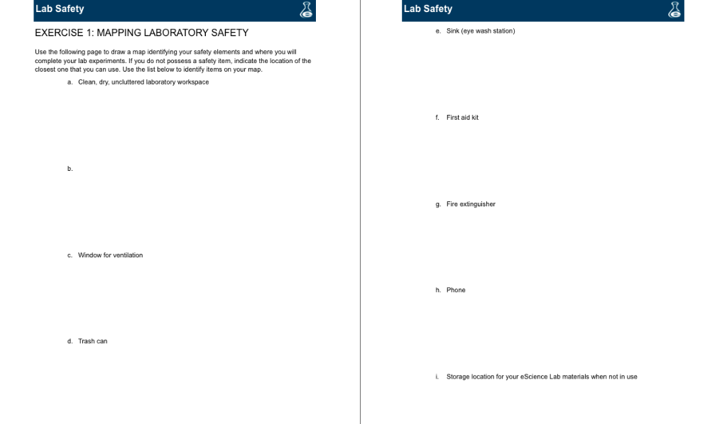Lab Safety Lab Safety e. Sink (eye wash station) | Chegg.com