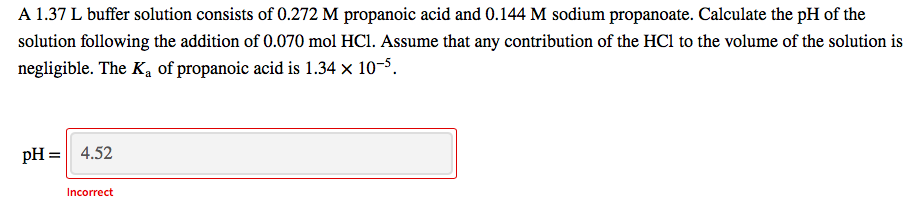 Solved A 1.37 L buffer solution consists of 0.272 M | Chegg.com
