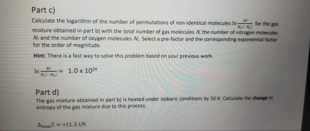 Solved Problem 3 Consider two separate containers: container | Chegg.com