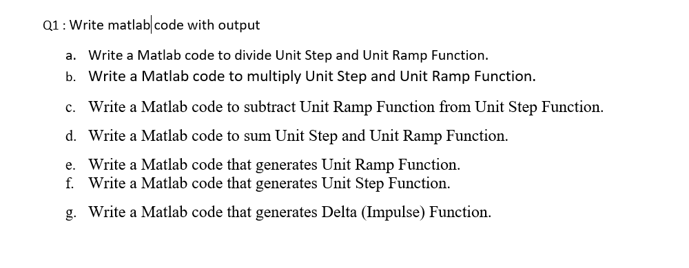 Solved Q1 Write Matlab Code With Output A Write A Matlab 1364