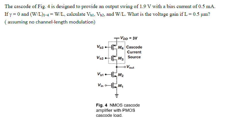 Solved The cascode of Fig. 4 is designed to provide an | Chegg.com