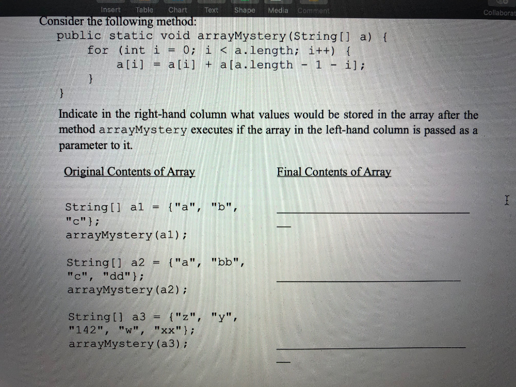 Solved Collabora Insert Table Chart Text Shape Media Comment | Chegg.com