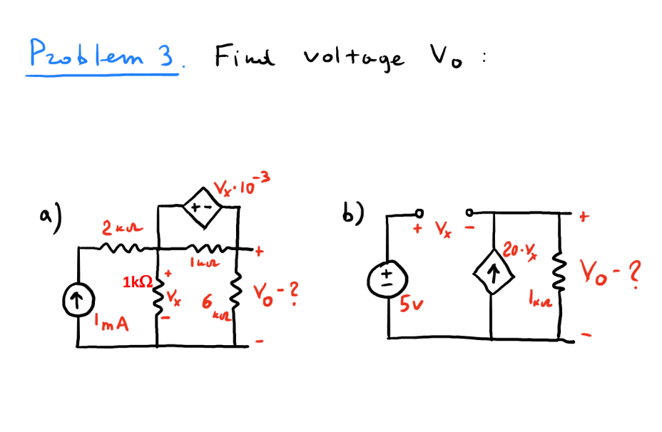 Solved Problem 3 Find voltage V0 : | Chegg.com