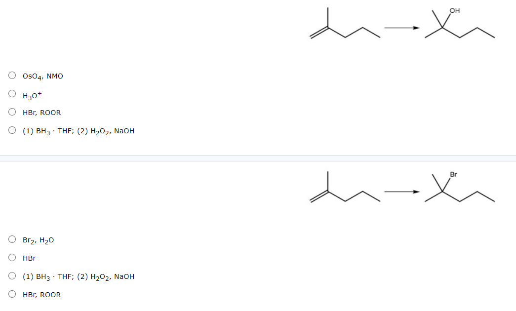 Solved Question 22 Choose suitable reagents to perform each | Chegg.com