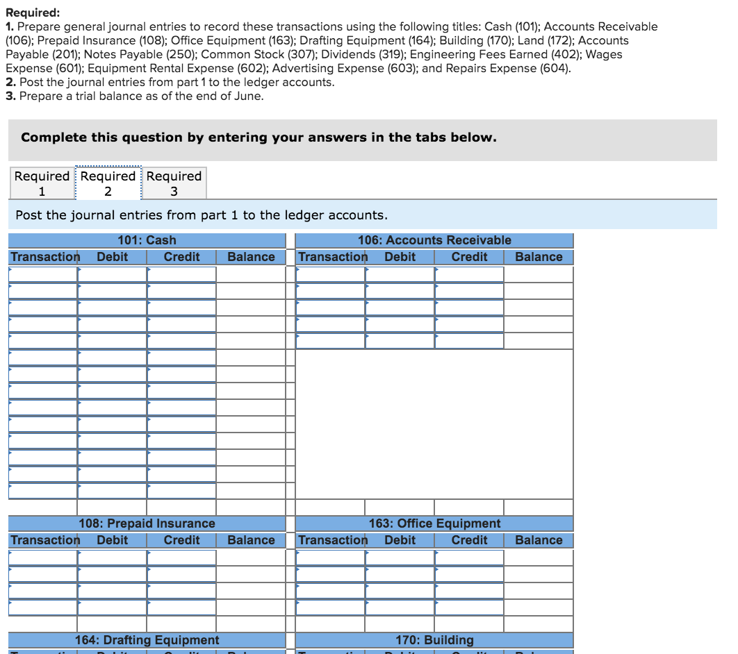 Solved Problem 2-2A Preparing and posting journal entries; | Chegg.com