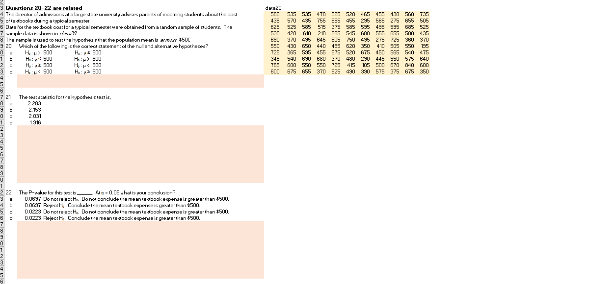 Solved 610 3 Questions 20-22 are related 4 The director of | Chegg.com