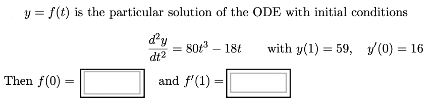 Solved y=f(t) is the particular solution of the ODE with | Chegg.com
